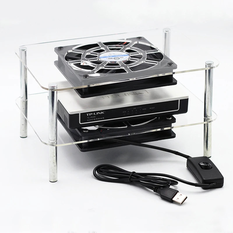 Usb Cooling Rack With Fan For Router Optical Modem Tv Box Hard Driver ...