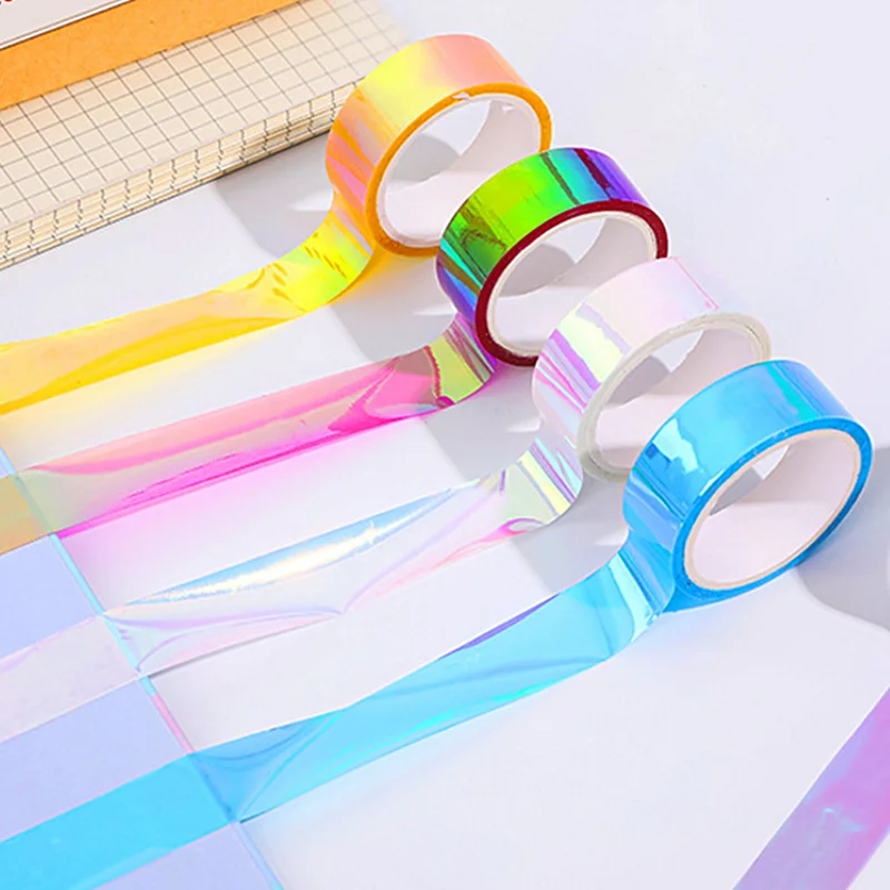 Cinta Washi con purpurina láser, cintas adhesivas decorativas de ...