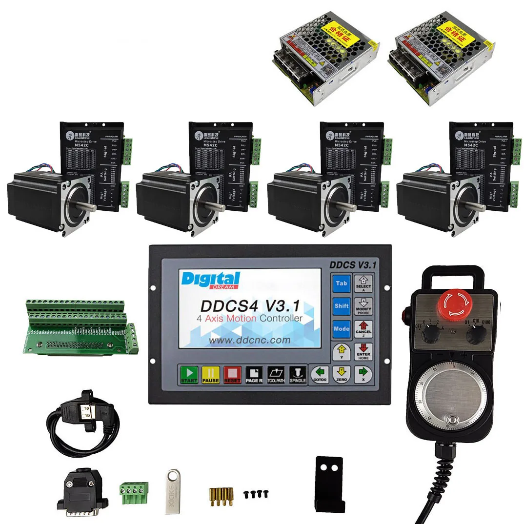 Kit de controlador de motor Leadshine, sistema de control de movimiento de 4 ejes, ddcsv3.1 ...