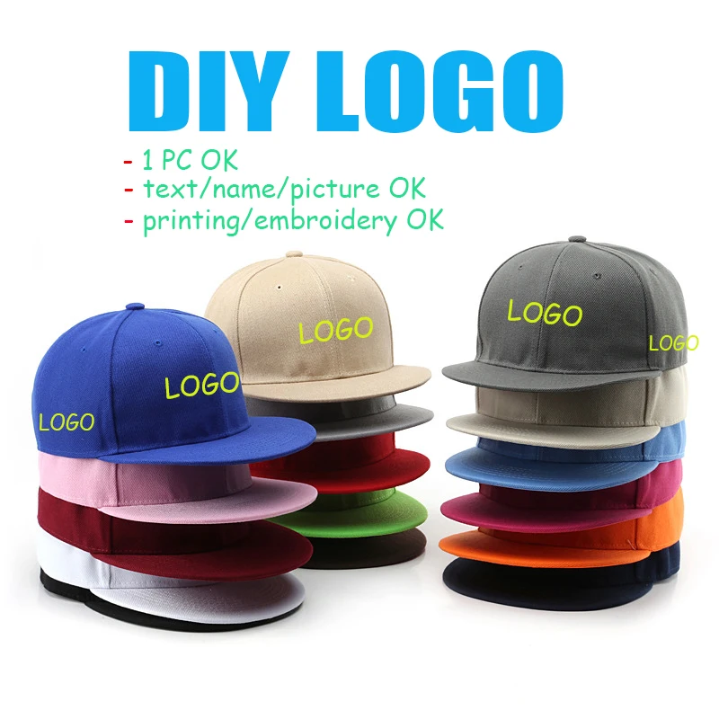 2021-DIY-Logo-Printing-Custom-Flat-Brim-Baseball-Hat-Women-Men-Spring ...