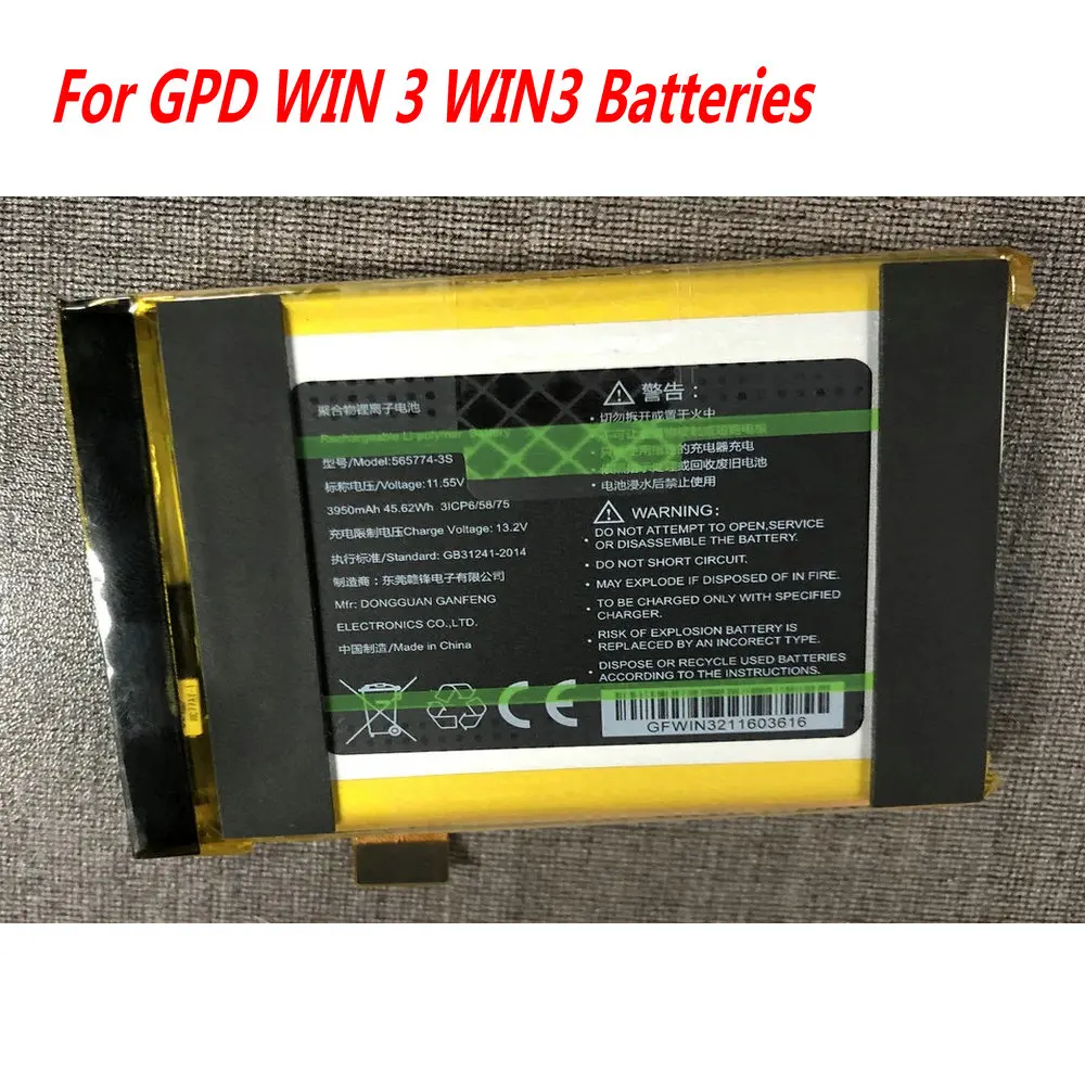 New Original 11.55v 3950mah 565774-3s Battery For Gpd Win 3 Win3 ...