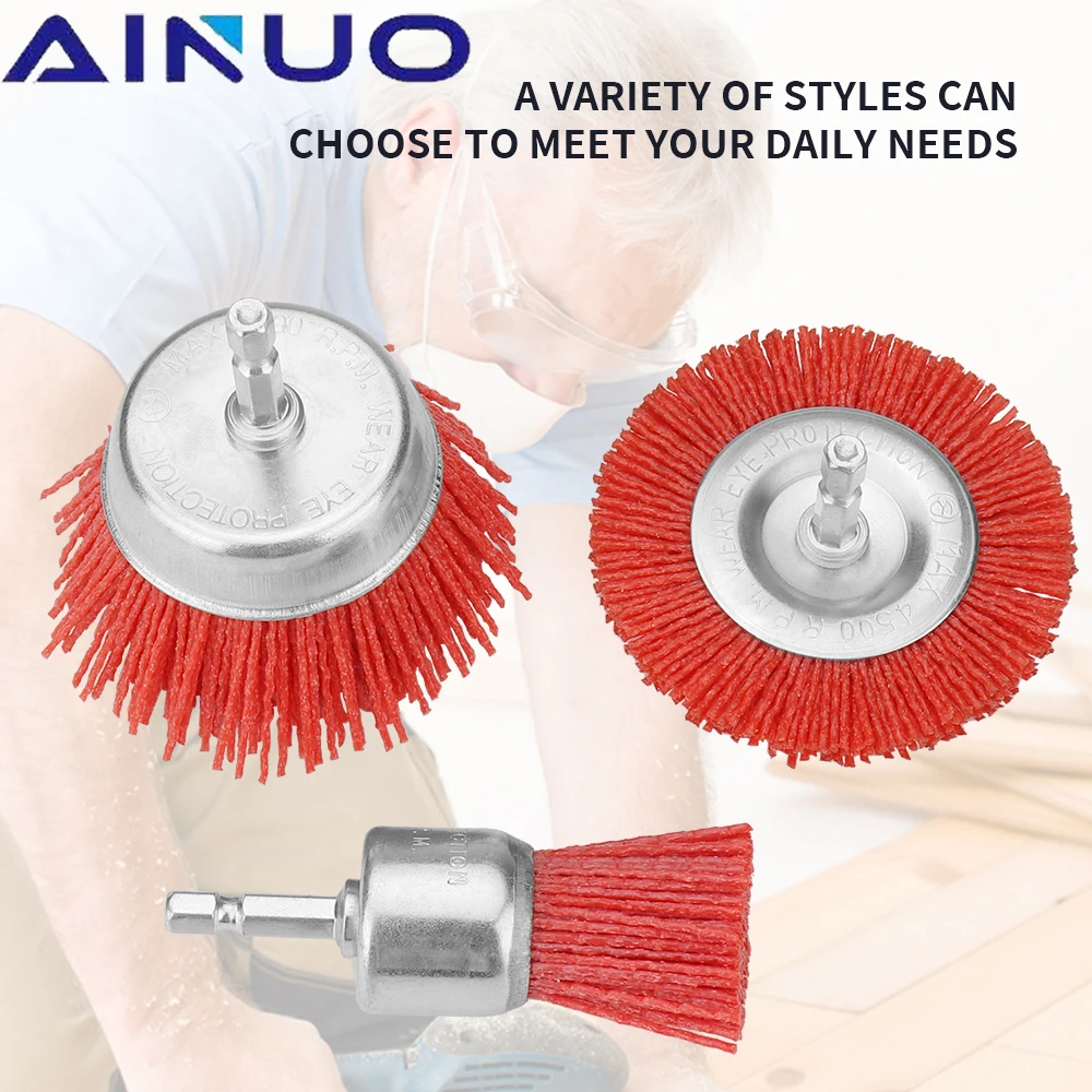 Döntő Csiszoló Acélhuzalkefe Fejpolírozó Nylon Csésze Kefe Fa Polírozó ...