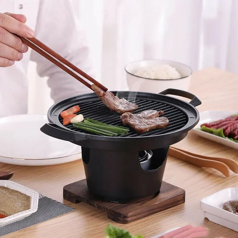 Mini BBQ Grill Japanese Alcohol Stove Home Smokeless Barbecue Grill ...