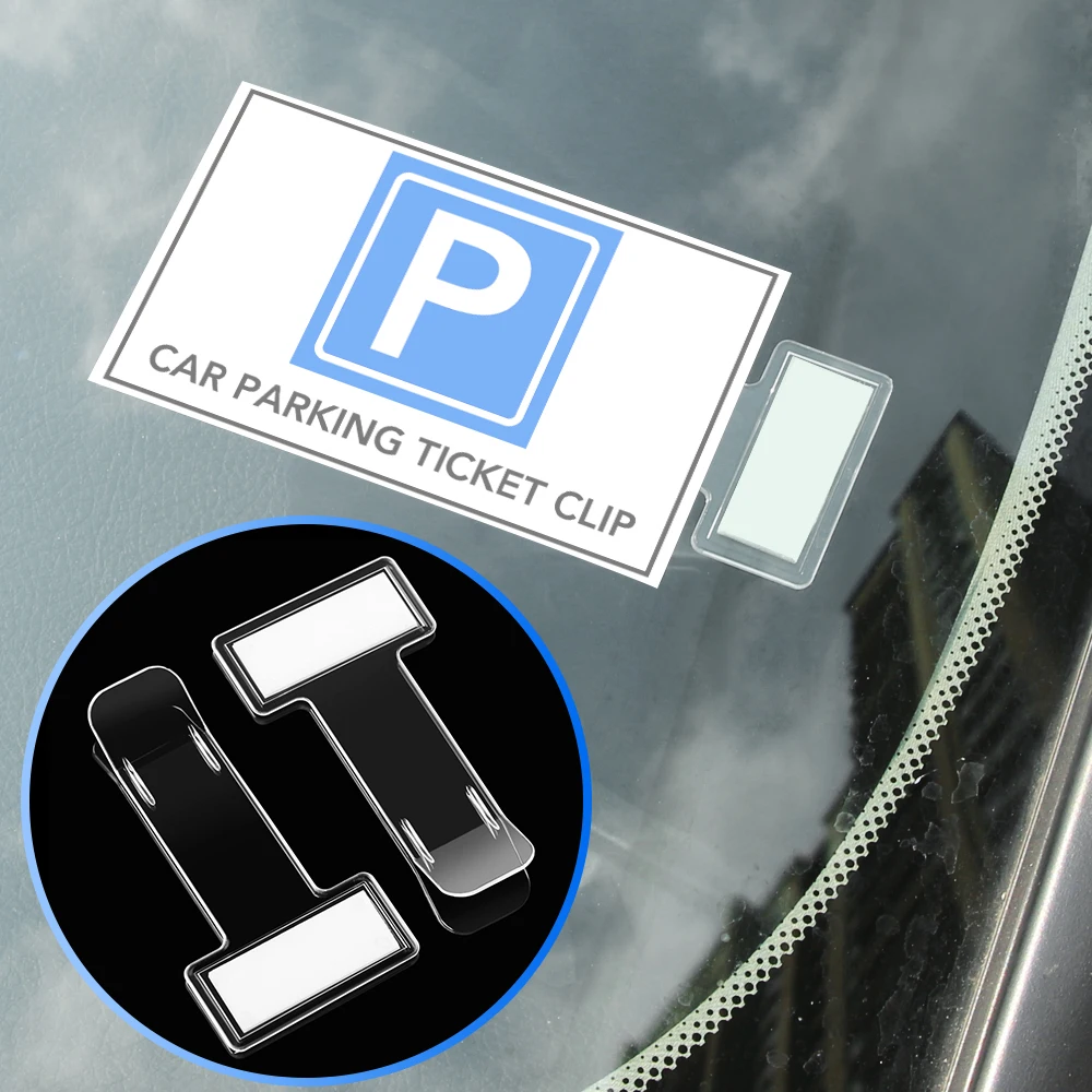 2pcs-Car-Parking-Ticket-Transparent-Holder-Clip-Sticker-for-audi-a4-b6 ...