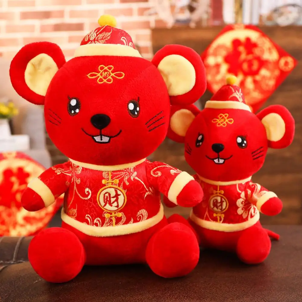 Muñeca de La felpa 2020 ratón año Kawaii China mascota Lucky rata de ...