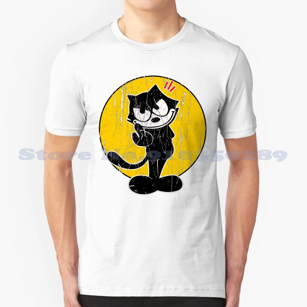 Middle Finger Vintage Summer Funny T Shirt For Men Women Cat Felix ...