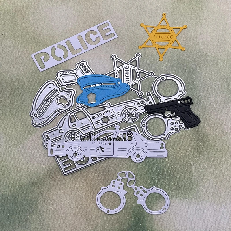 Police car decoration Metal Cutting Dies Stencils Die Cut for DIY ...