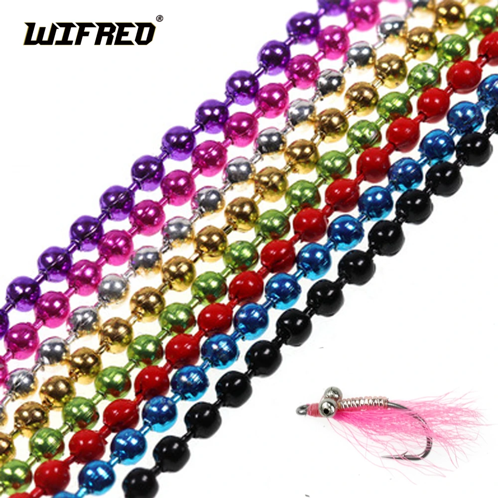 Wifreo 1pc 45/60cm Fly Tying Metal Bead Chain Colorful Copper Dumbell ...