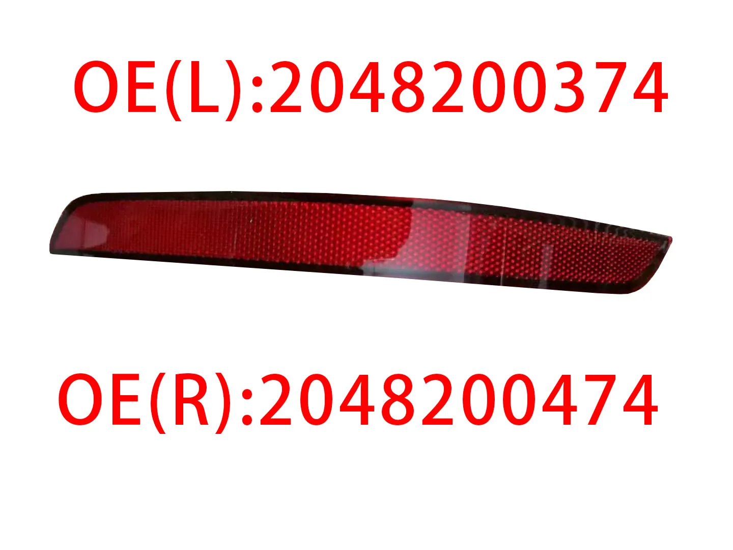 OEM:A2048200374 A2048200474 Rear Bumper Reflector Light Trim Warning ...