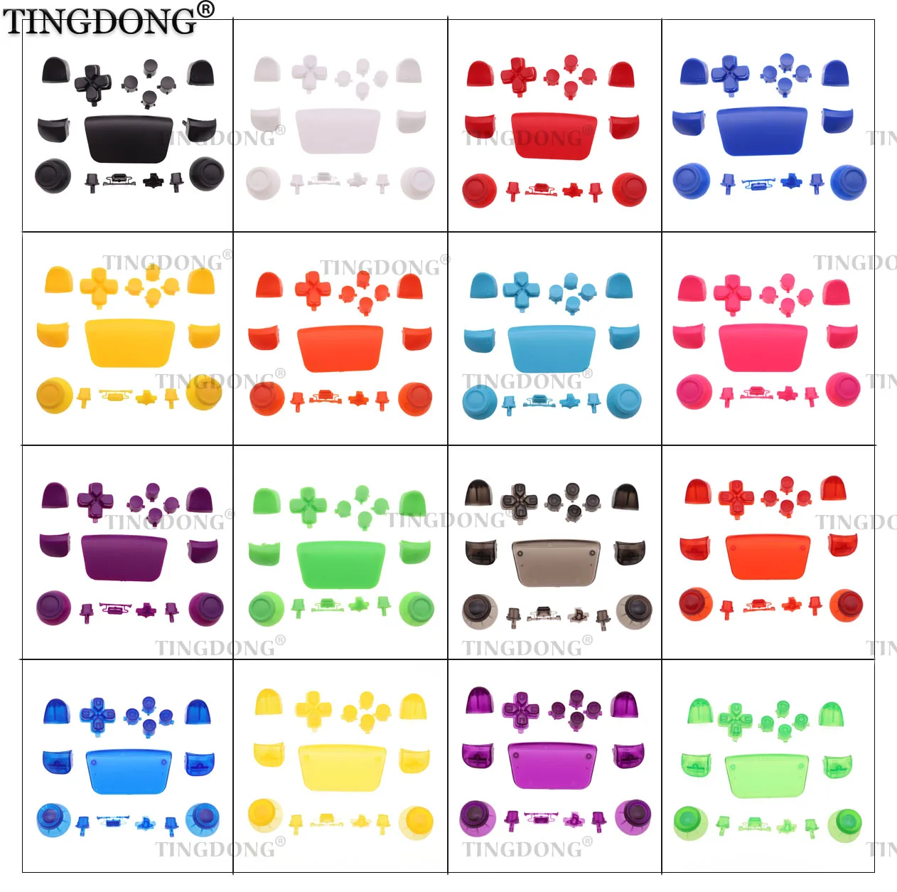 22Color-Controller-R1-L1-R2-L2-Button-Joystick-Key-Replacement-Shell ...