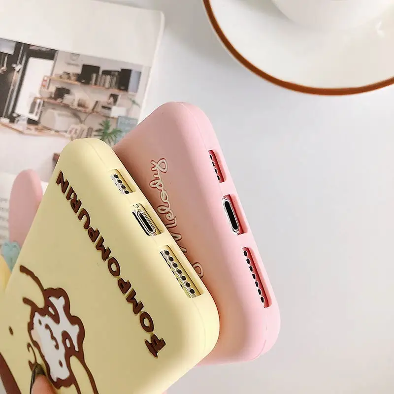 My Melody Cinnamonroll Pom Pom Purin Silicone Phone Case - KawaiiMerch.com