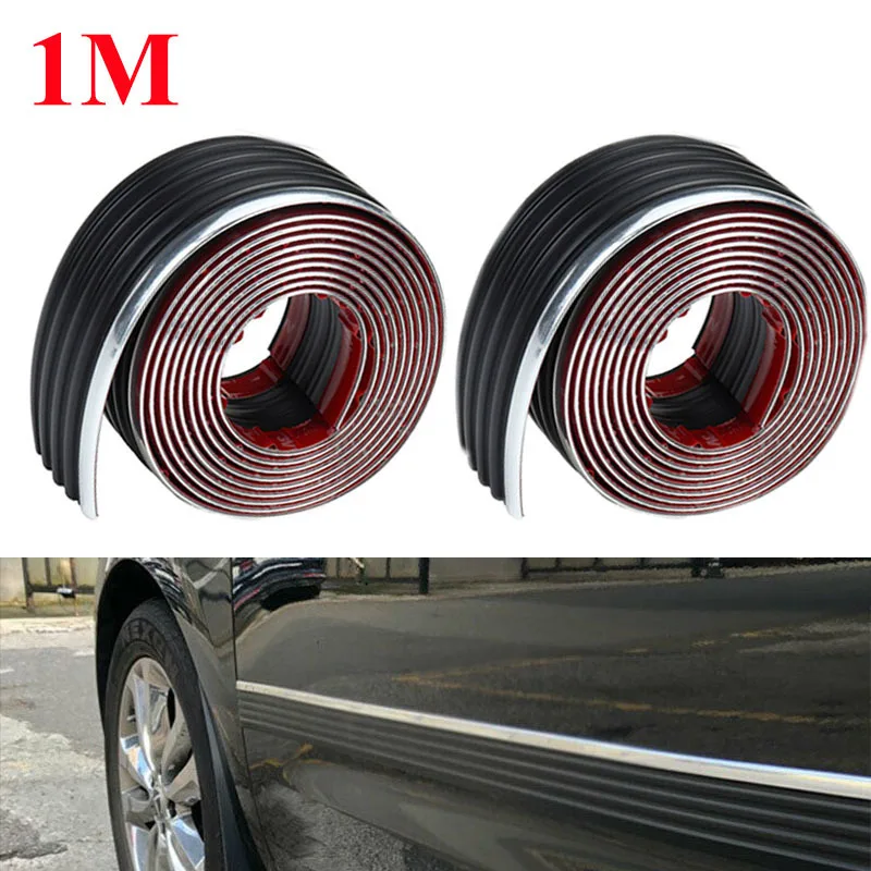 1-2Pcs-1M-Exterior-Car-Auto-Door-Side-Adhesive-Strip-Trim-Tape-Molding ...