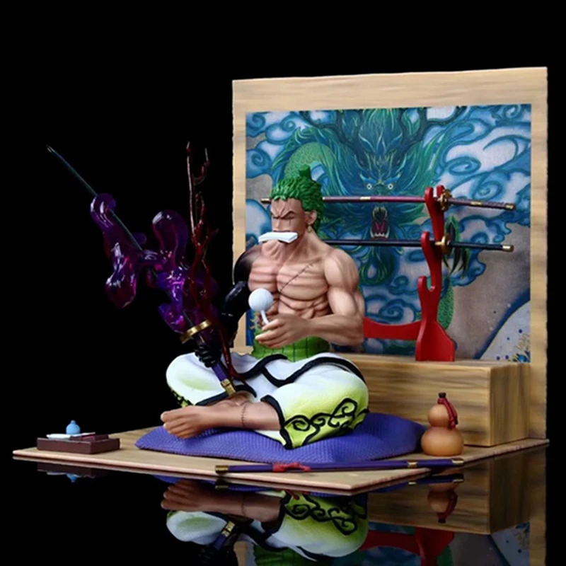 Zoro Sitting Posture Figure 14CM | One piece Merchandise | Up to 80% ...