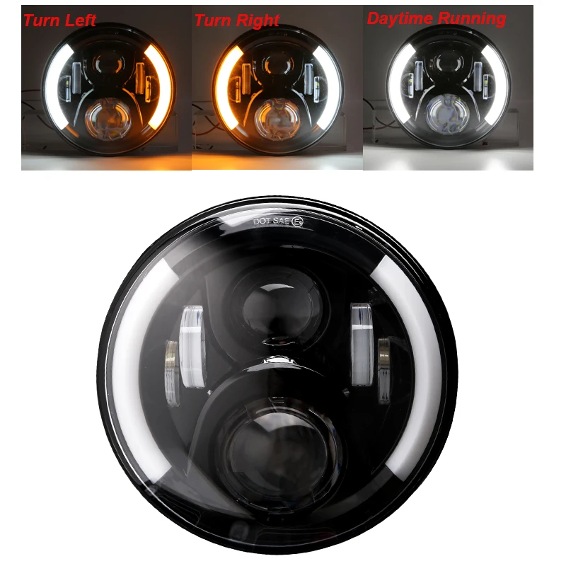 Faro Moto LED luces para motocicleta, proyector de 7 pulgadas para ...