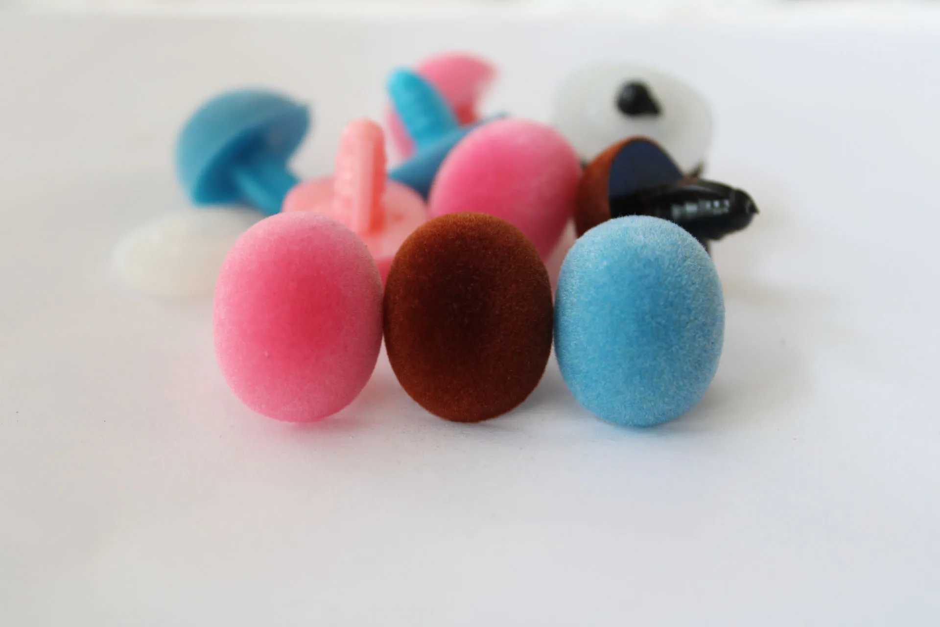 30pcs-19x24mm Oval Shape Pink/brown/blue Color High Quality Flocking ...