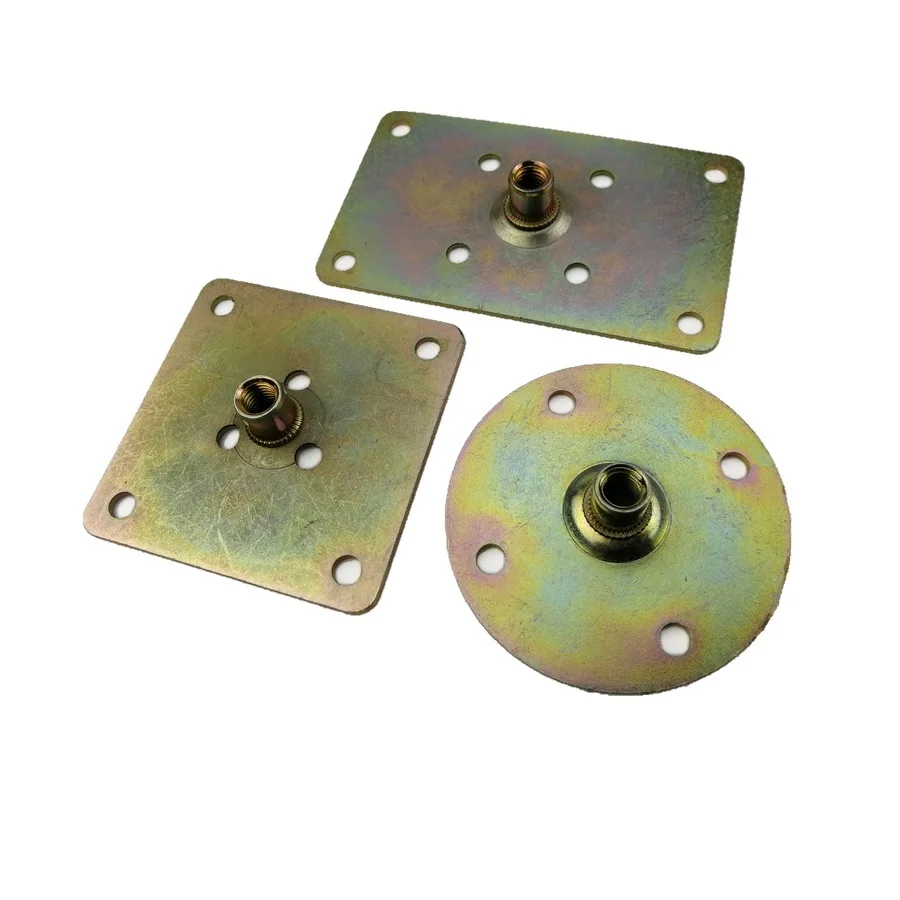 12pcs Steel Round Rectangle Square Mount Plate With M8 Thread Nut ...