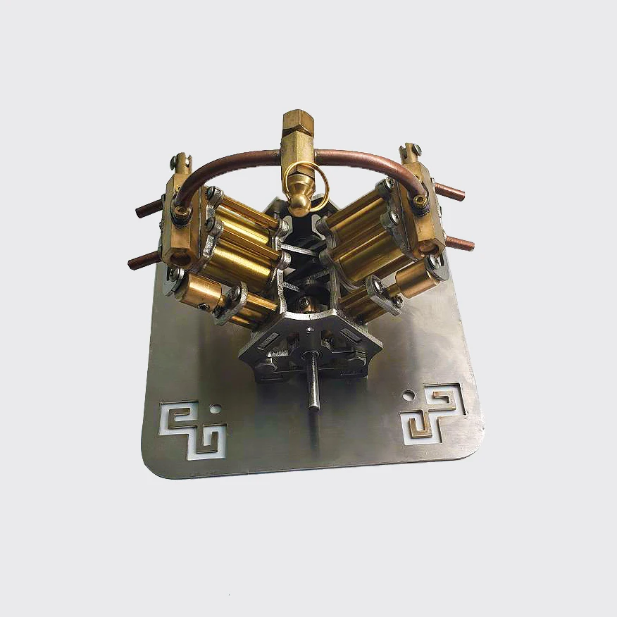 Micro V4 steam engine model Copper cylinder piston Piston slide valve ...