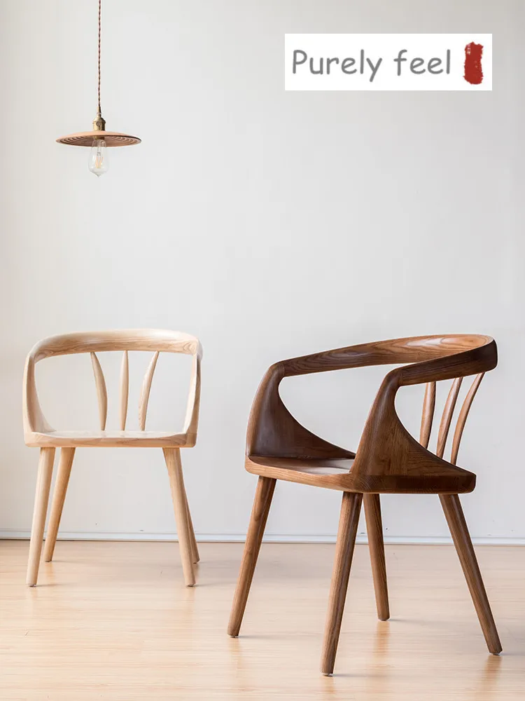PurelyFeel-Nordic-Designer-Solid-Wood-Dining-Chair-Simple-Backrest ...