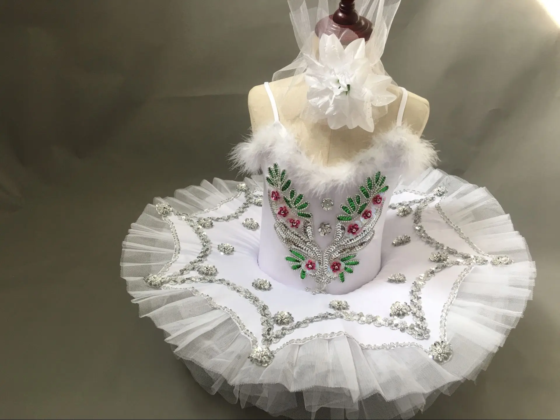Children's Little Swan Dance Dance Costume Ballet skirt TUTU Shawl ...