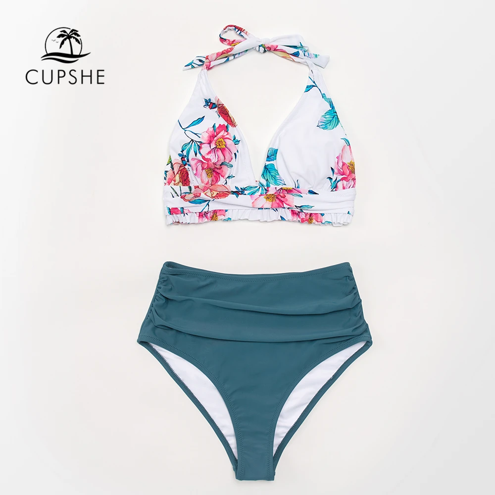 Other Outdoors Cupshe Ruffled Halter High Waist Bikini Sets Swimsuit