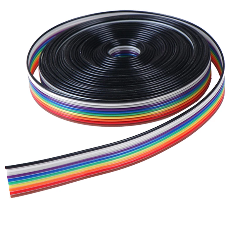 5meters/lot Ribbon Cable 10WAY Flat Color Rainbow Ribbon Cable Wire ...