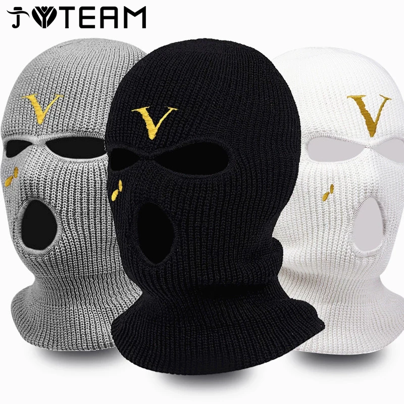 Fashion Embroidery Balaclava 3-Hole Full Face Cover Adult Balaclava ...