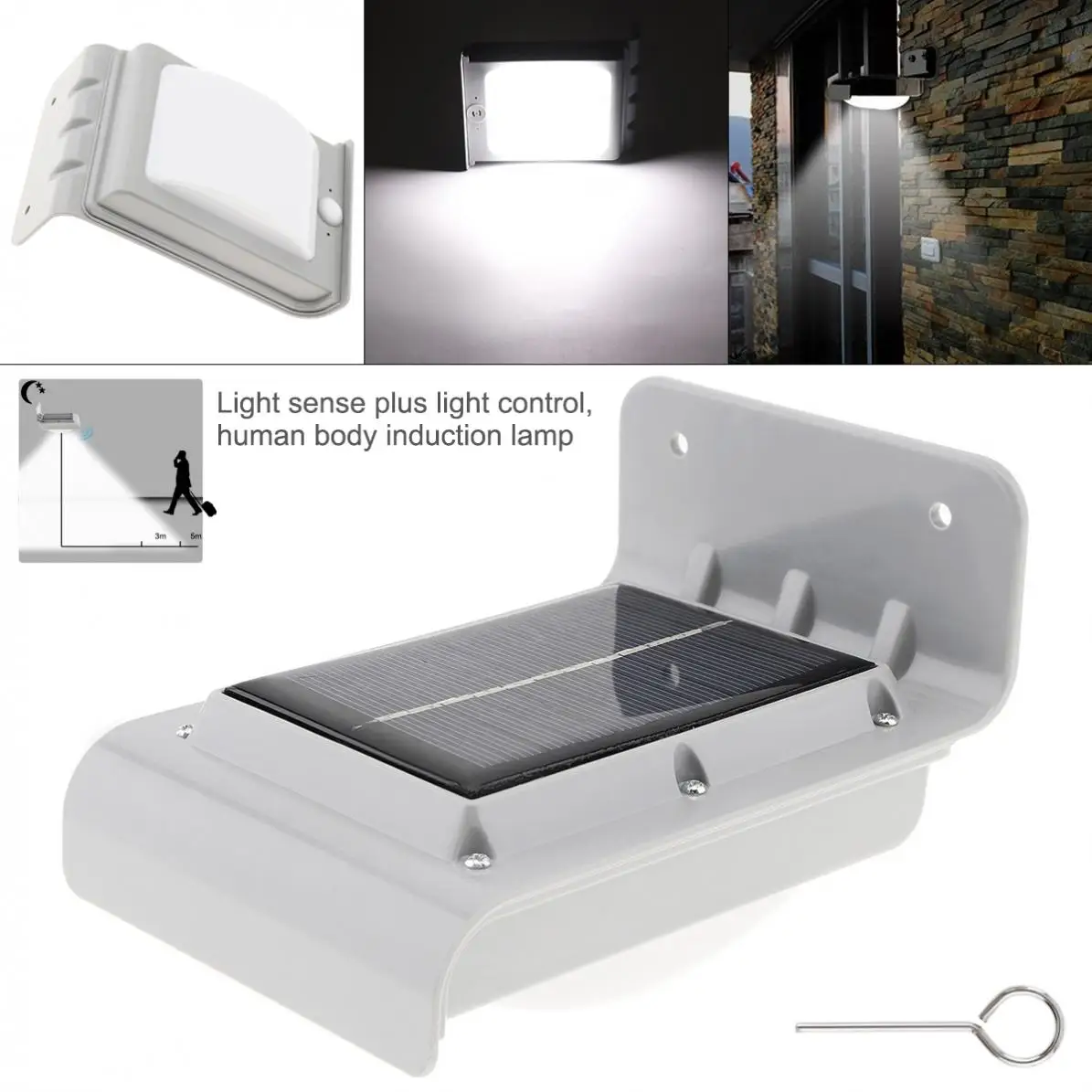 16 Led Solar Light Induction Garden Security Lamp Outdoor Waterproof ...