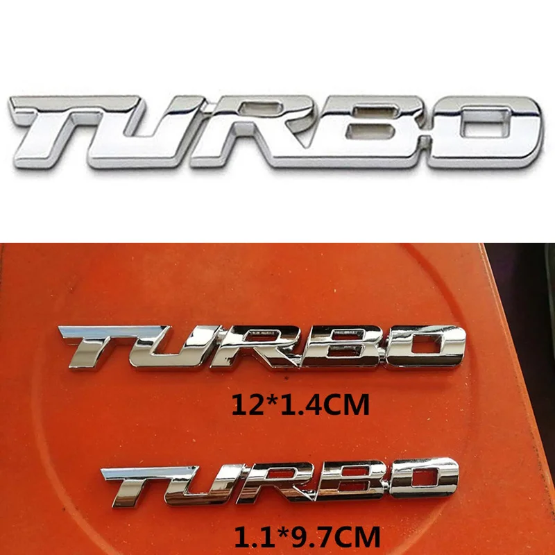 TURBO 3D Metal Sticker Car Body Emblem Decal Electroplating Zinc Alloy ...