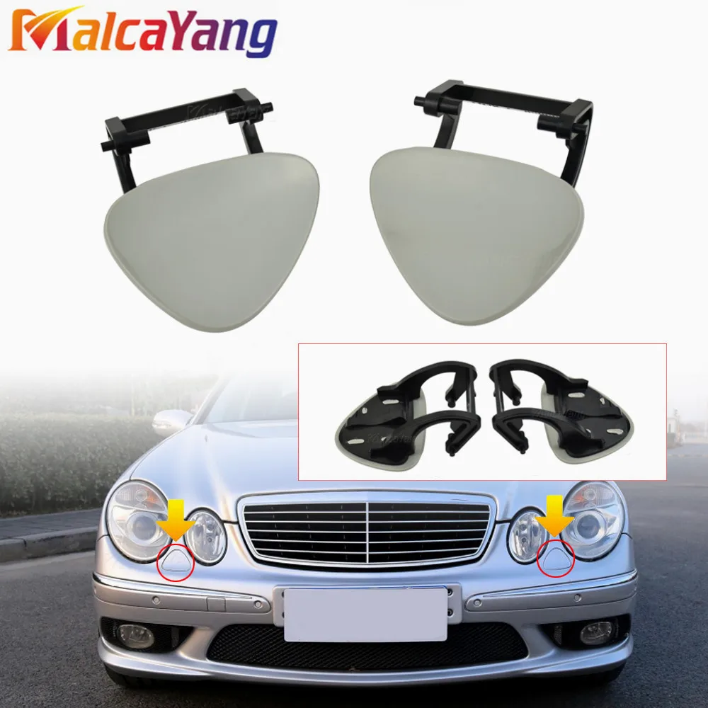 Pair of Front Bumper Headlight Washer Nozzle Cover Cap LH 2118801705 RH ...