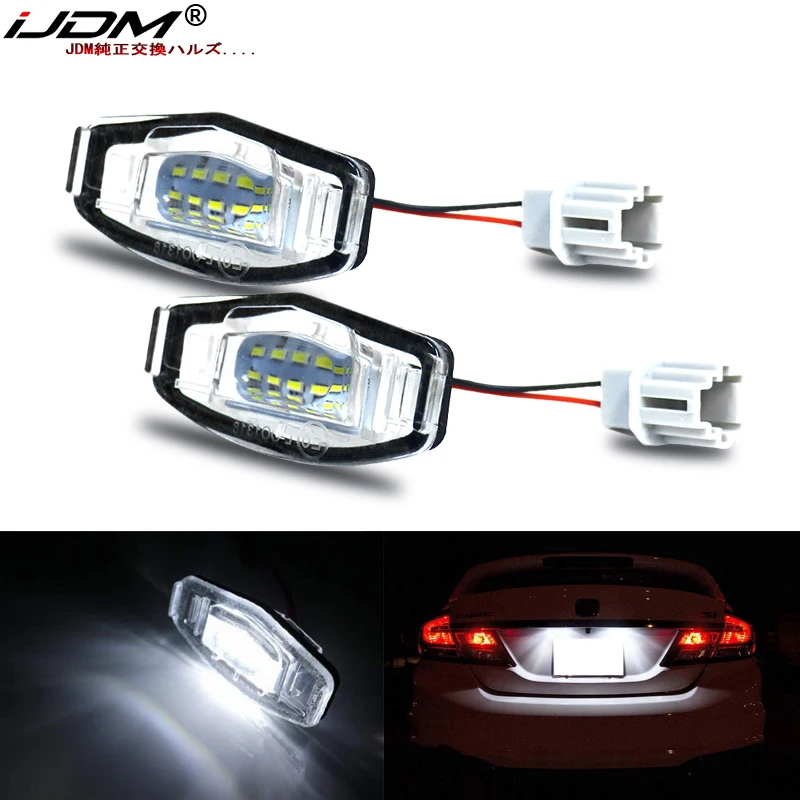 Ijdm 2pcs Car 6000k White License Plate Light Led For Honda Civic ...