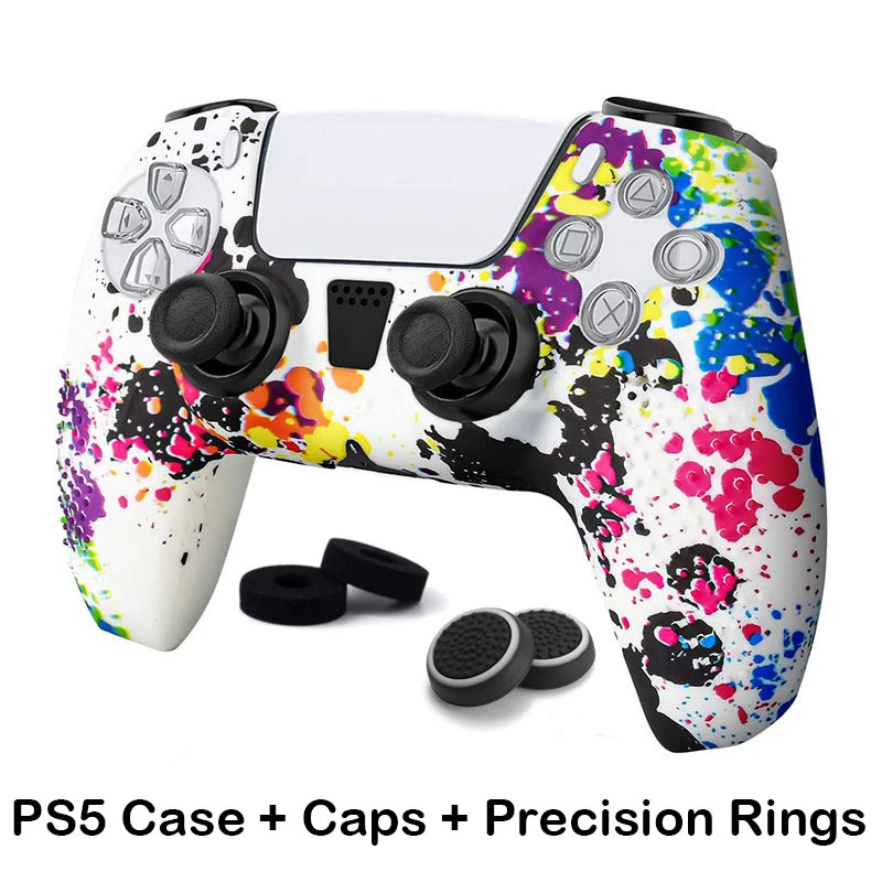 5 in 1 Anti slip Silicone Cover Skin for PlayStation 5 PS5 Controller ...