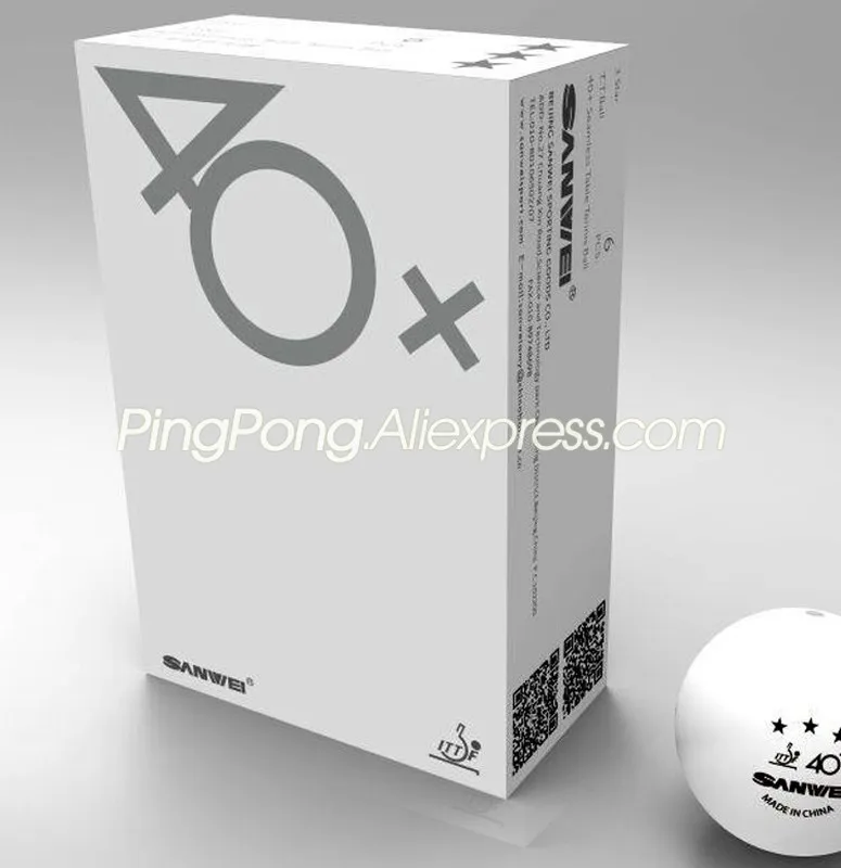 SANWEI pelotas de tenis de mesa de 3 estrellas, plástico polivinílico aprobado por ITTF, sin ...