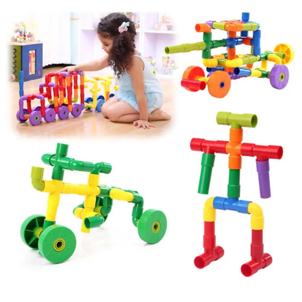 Children Educational Plastic Tube Waterpipe Pipeline Building ...
