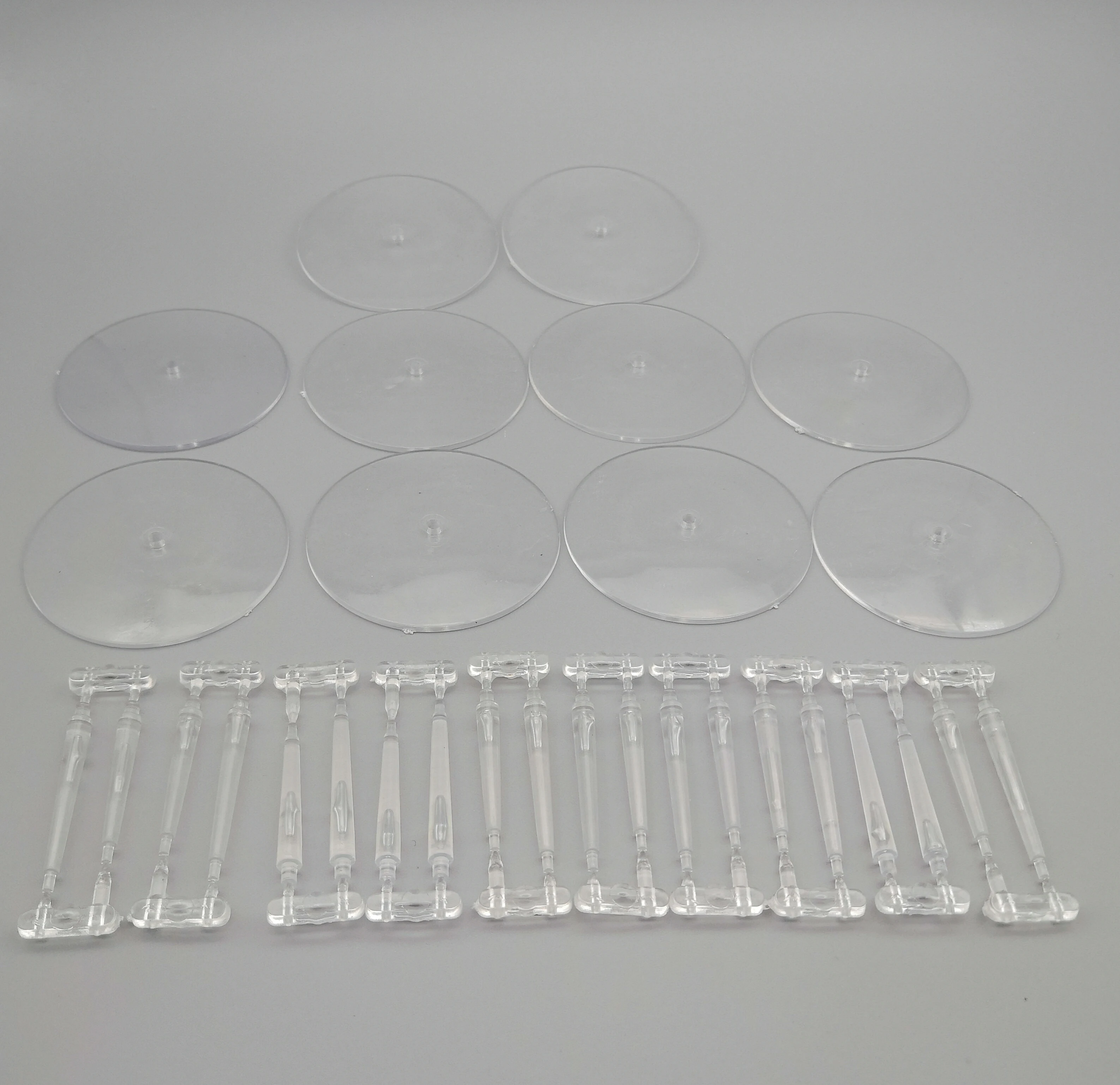 Lot-Of-10PCS-60mm-Round-Transparent-Flight-Stand-For-Miniature-Wargames ...
