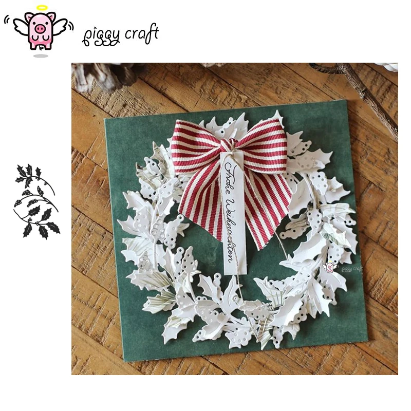 Piggy Craft metal cutting dies cut die mold 3Pcs Leaves branches ...