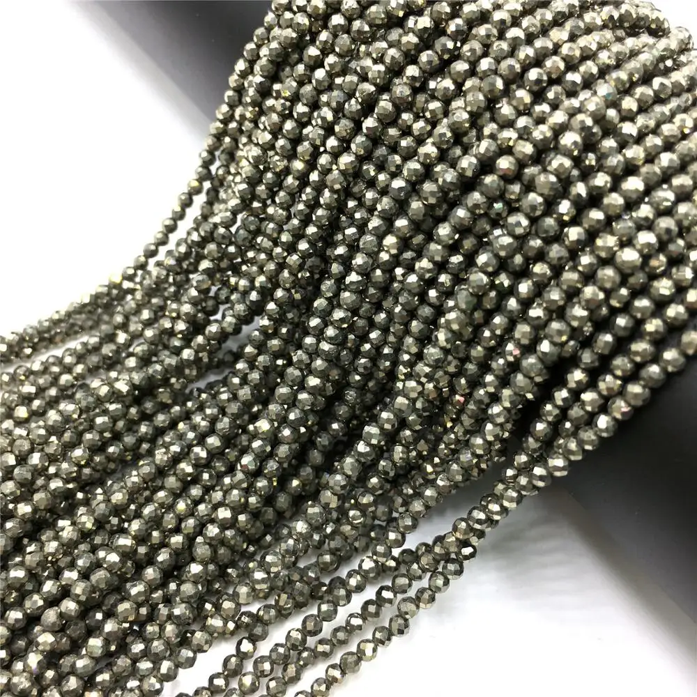 Small Beads Pyrite Iron Ore Beads Faceted 2 3 4mm Pyrite Natural Loose ...