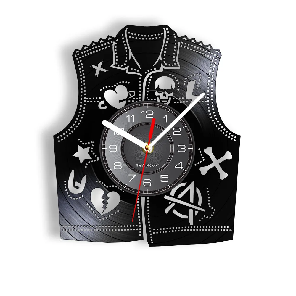 Reloj colgante de vinilo estilo Punk Rock, con diseño de Calavera ...