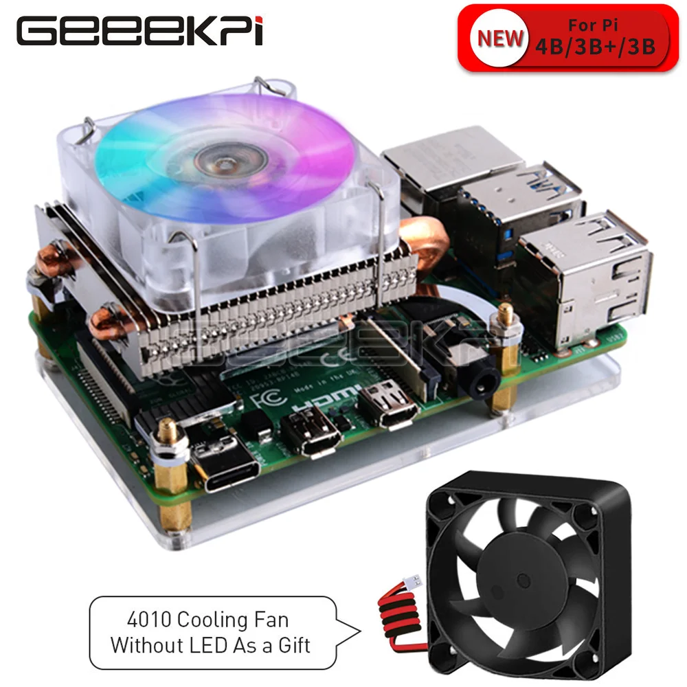 Geeekpi Low-profile Ice Tower Cooling Fan Super 7 Colors Rgb Changing ...