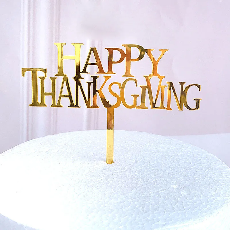 Cake Toppers Acrylic Happy Thanksgiving Cake Topper Baking & Cake ...