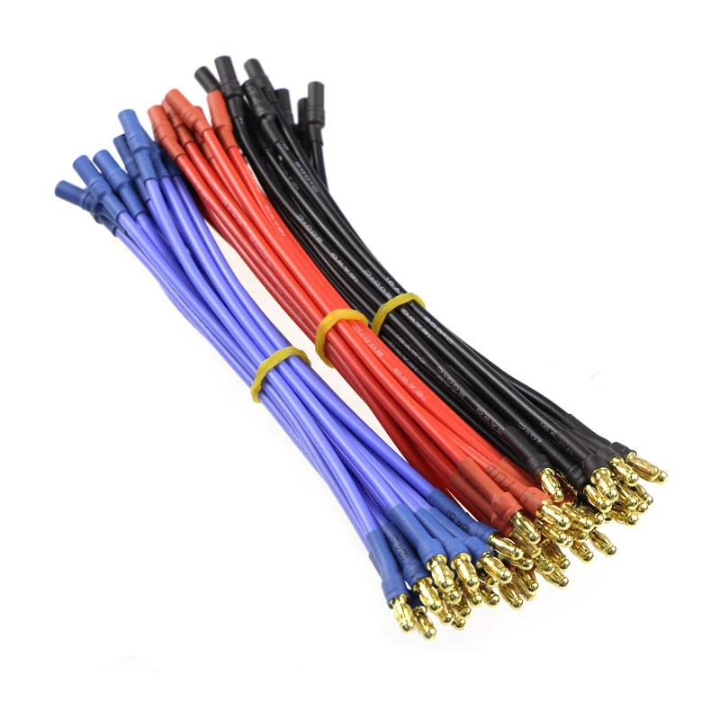Amass 3.5mm Banana Connector 16AWG Silicone Extension Wire 100mm 200mm ...