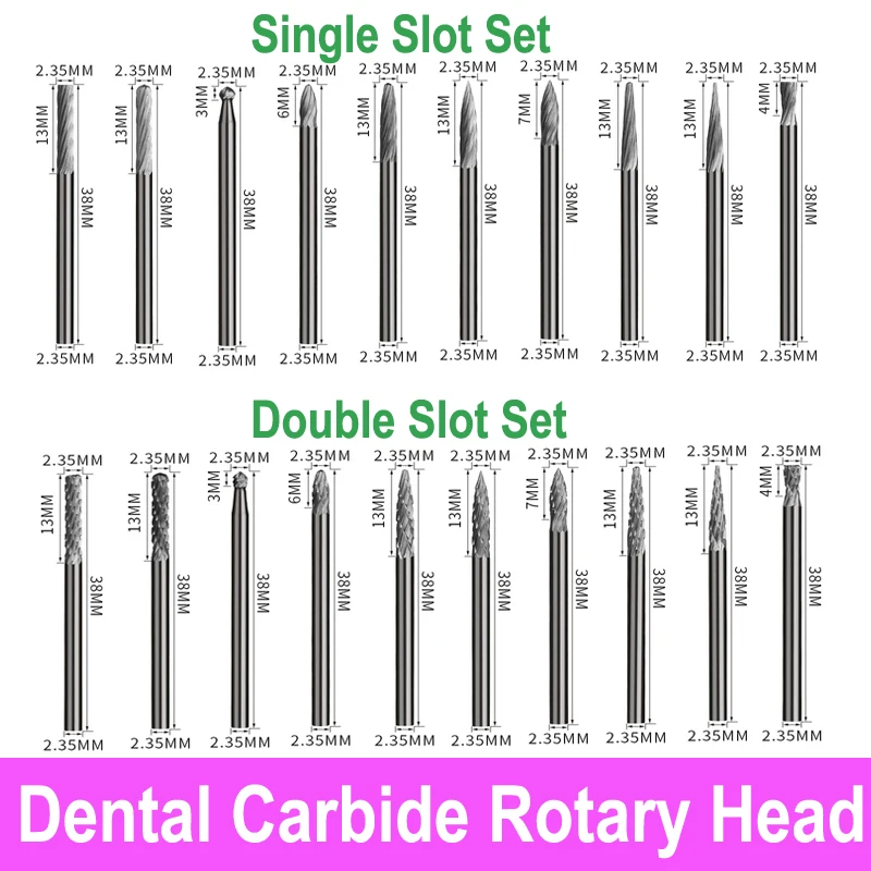 Dental Hard Alloy Carbide Rotary Grinder Head Cutters 2.35*2.35MM ...