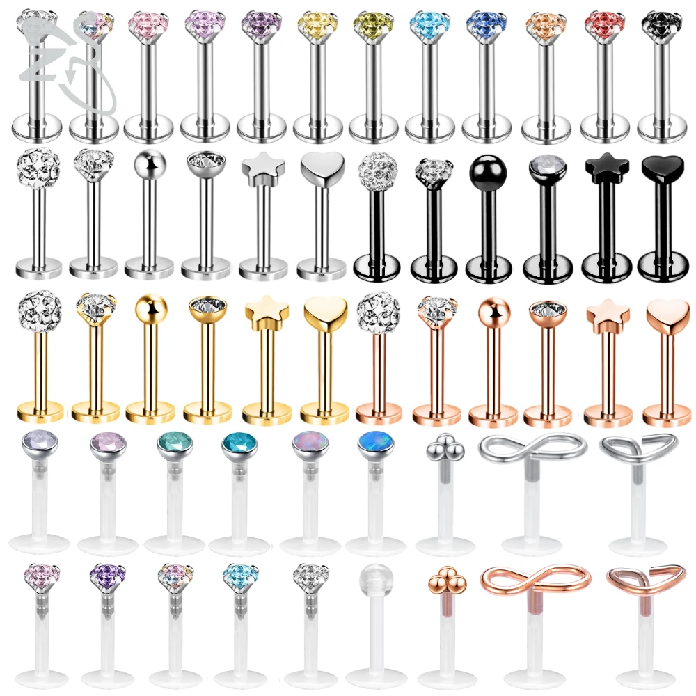 ZS-1-Set-16G-Piercing-al-labbro-in-acciaio-chirurgico-per-donna-uomo ...