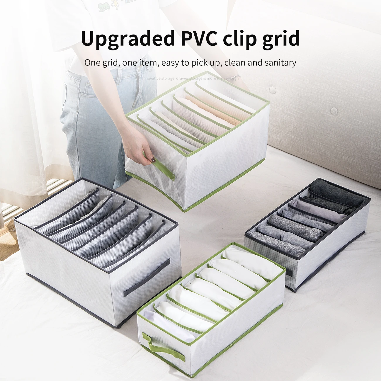 Caja de almacenamiento de ropa, caja de clasificación compartimentada ...