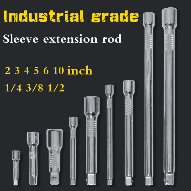 Socket ratchet wrench extension bar 1/4" 3/8" 1/2" & 50/75/100/150/200 ...