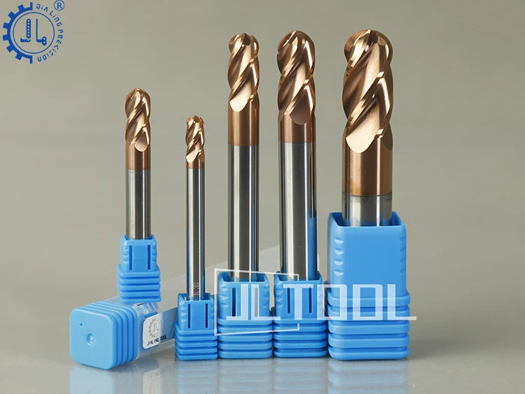 Four Flute Ball Nose Tungsten Steel Carbide Milling Cutter HRC58 For ...