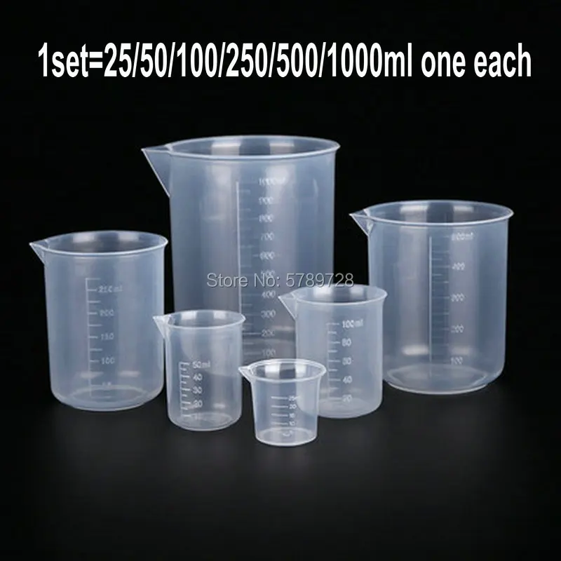 1set Laboratory plastic beaker with scale plastic measuring cup ...