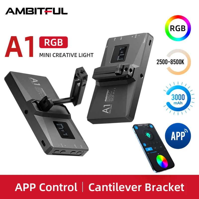 Ambitful A1 Rgb 2500k-8500k Dimmable Full Color Led Video Light ...