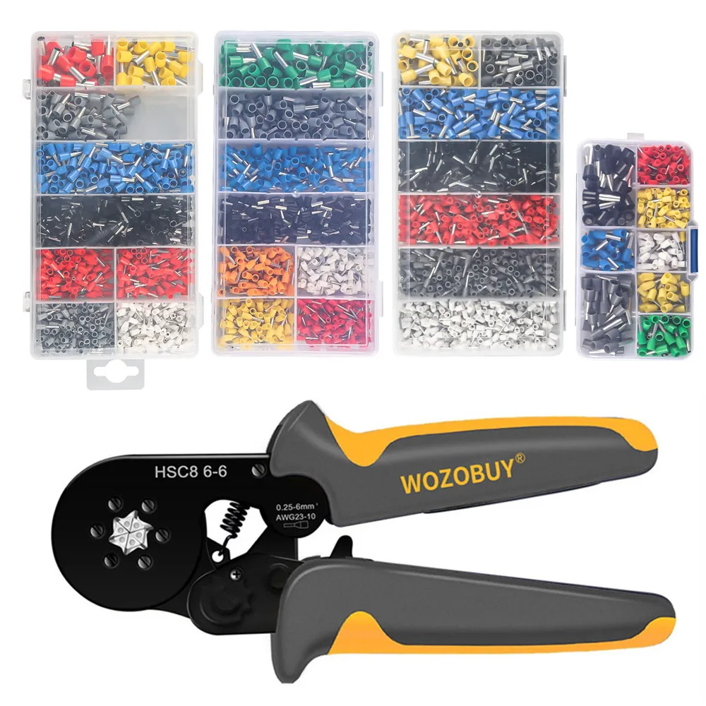 Pince outil,Kit d'outils de sertissage de virole, pince à sertir carrée-hexagonale auto ...