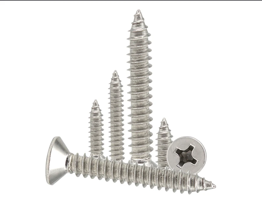 M4 30 PCS-80 mm -Vis autotaraudeuse à tête fraisée M3 M3.5 M4 M5 M6, vis Phillips à tête plate ...