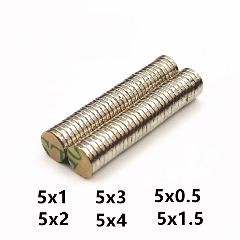 10 100 3M 자석 5x1 5x2 5x3 5x1.5 5x0.5mm 300LSE 자기 접착 원형 스티커 원형 벨트, 3M 자체 ...